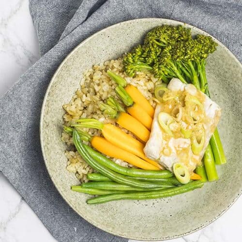 Easy Fish Dinner with Miso Ginger Dressing - Steam & Bake