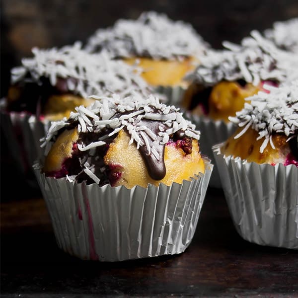 Raspberry Lamington Steam Oven Muffins - Steam & Bake