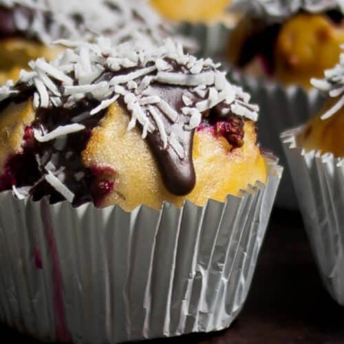 Raspberry Lamington Steam Oven Muffins - Steam & Bake