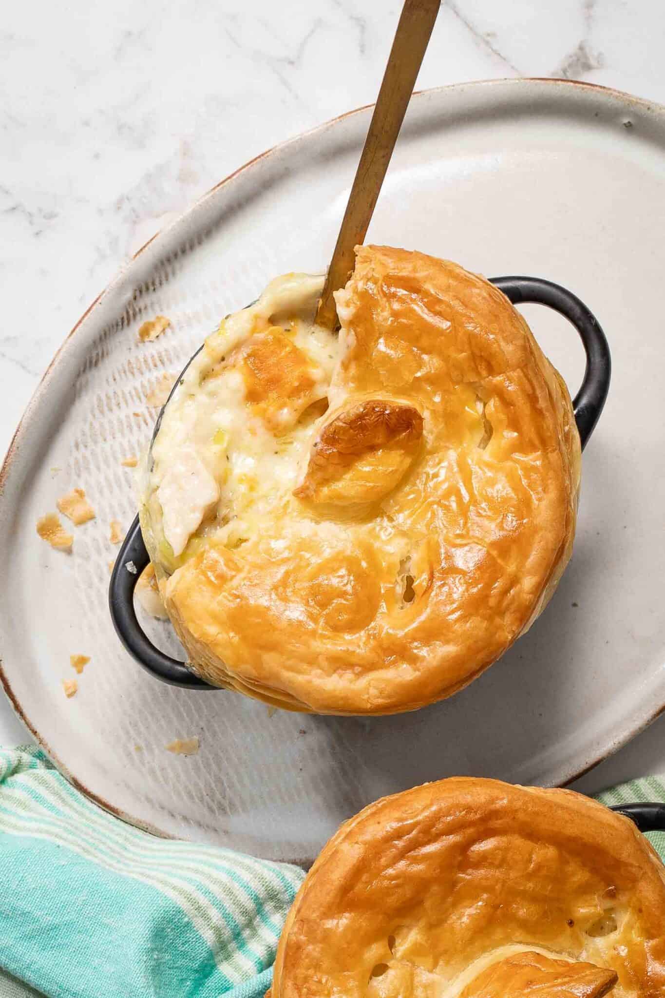 Turkey Pot Pies with Puff Pastry - Steam & Bake