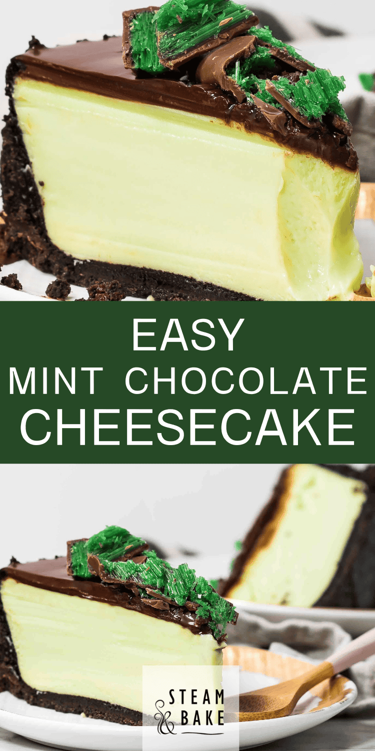 Mint Chocolate Cheesecake with Oreo Crust and Peppermint Candy - Steam ...