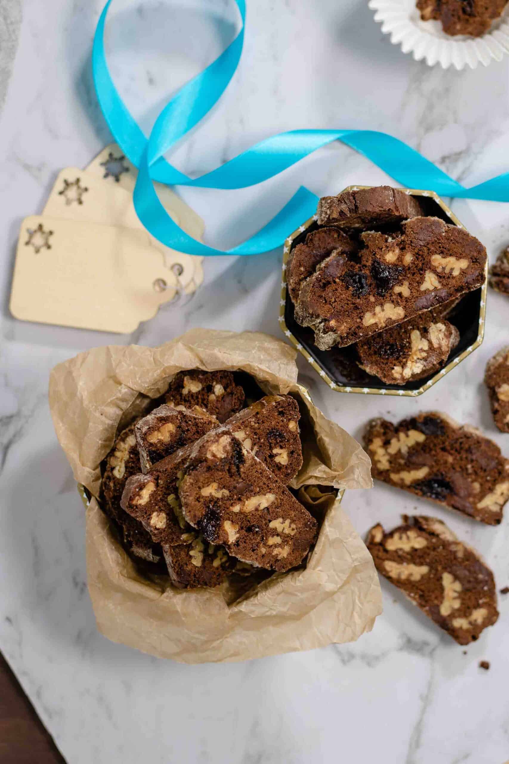 The Best Pecan Biscotti with Chocolate and Raisins - Steam & Bake