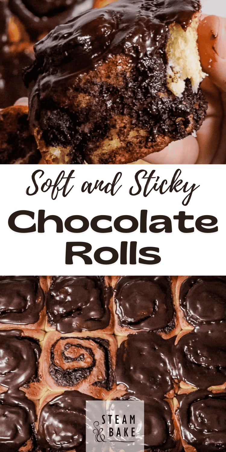 Sticky Chocolate Buns with Chocolate Glaze - Steam & Bake