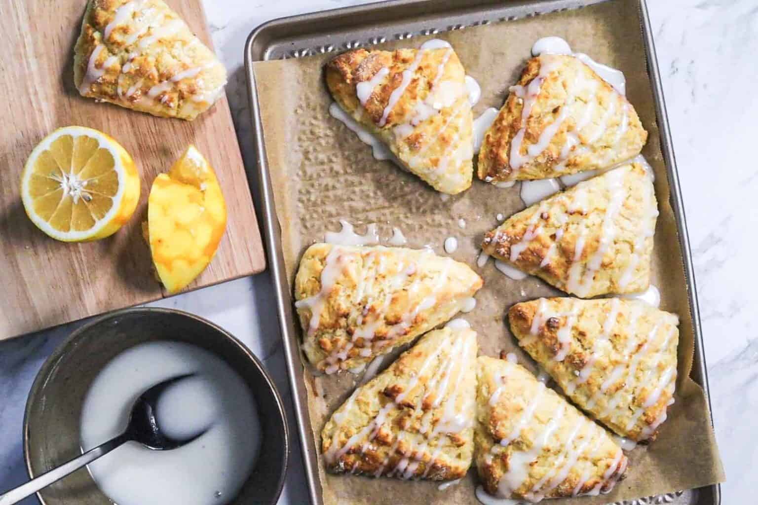 How To Make Lemon Scones (Easy Recipe with Lemon Glaze)