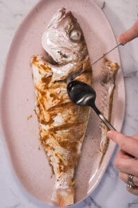 Whole Vietnamese Steamed Fish with Scallions and Mushrooms - Steam & Bake