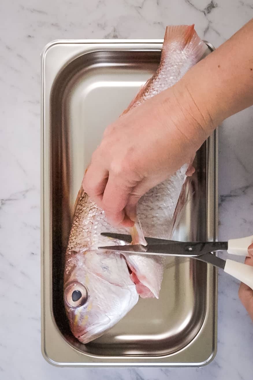 Whole Vietnamese Steamed Fish with Scallions and Mushrooms - Steam & Bake