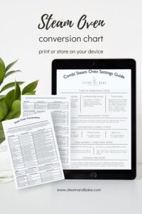 Steam Oven Conversion Chart: Digital Download