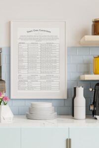 Steam Oven Conversion Chart: Digital Download