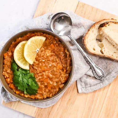 Arabic Lentil Soup Recipe with Red Lentils and Vegetables - Steam & Bake