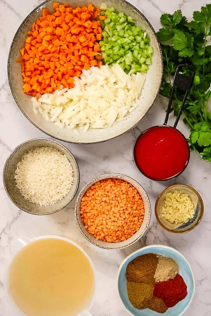 Arabic Lentil Soup Recipe with Red Lentils and Vegetables - Steam & Bake