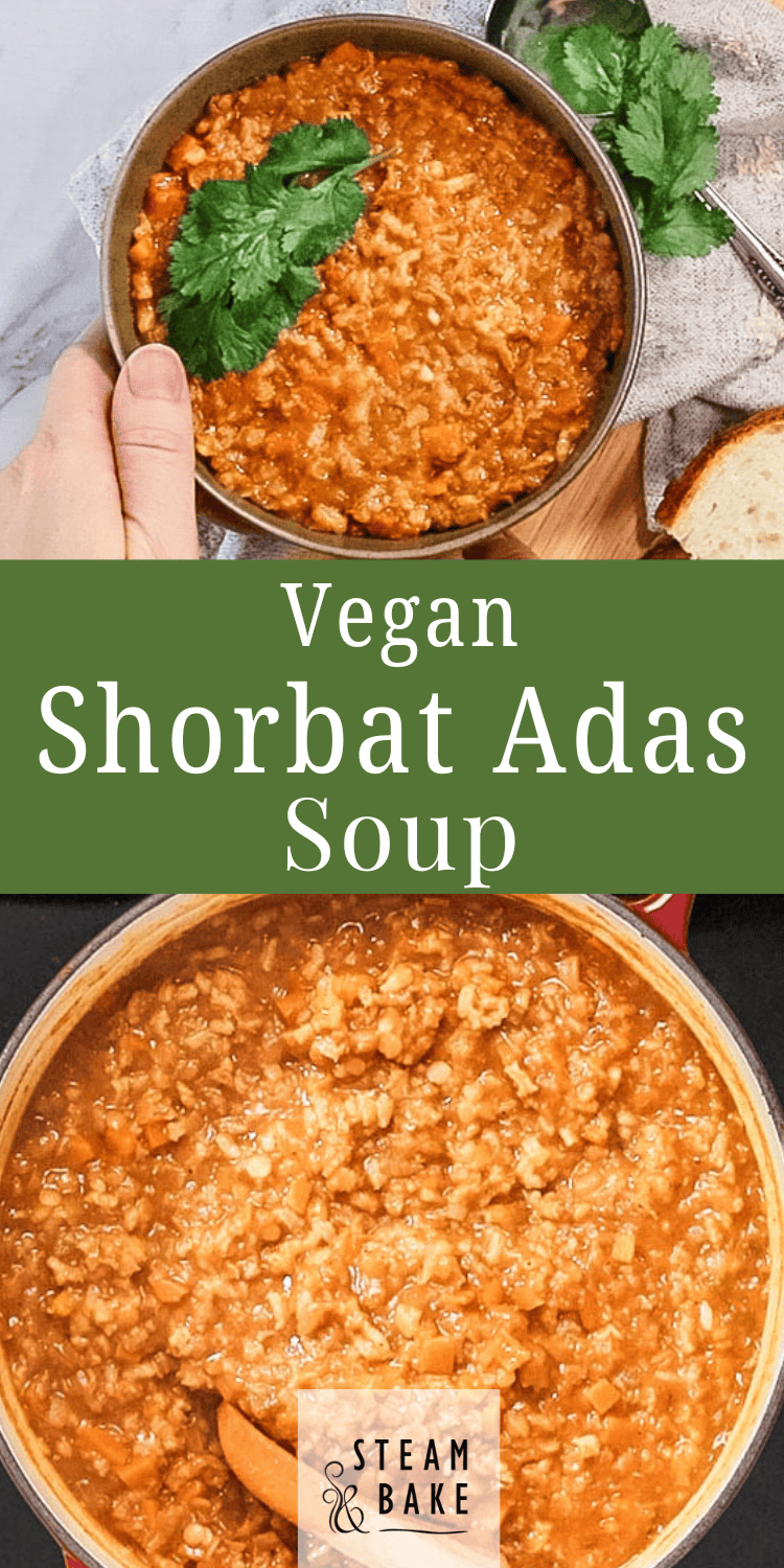Arabic Lentil Soup Recipe with Red Lentils and Vegetables - Steam & Bake