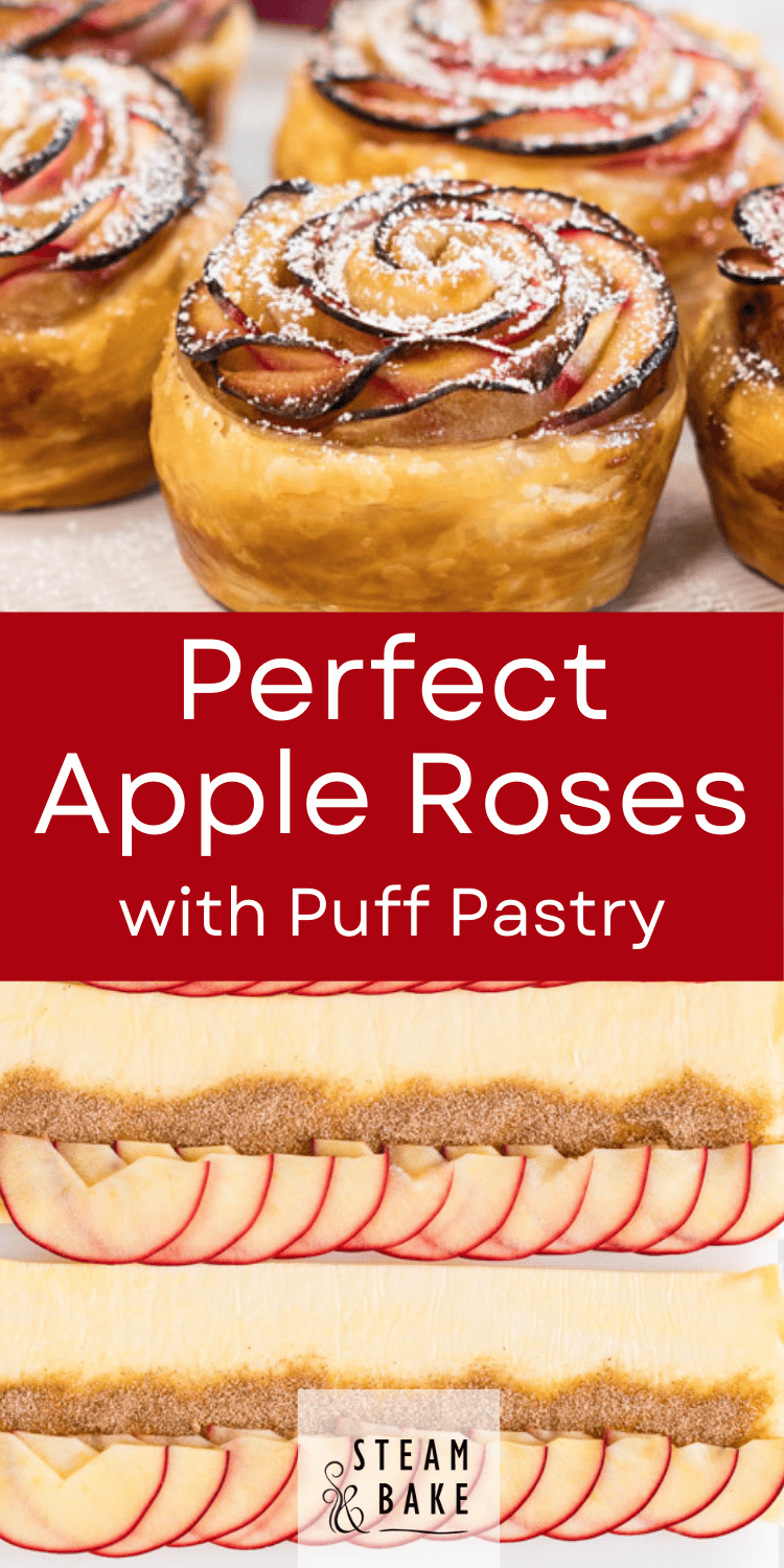 How to Make Easy Apple Roses with Puff Pastry - Steam & Bake