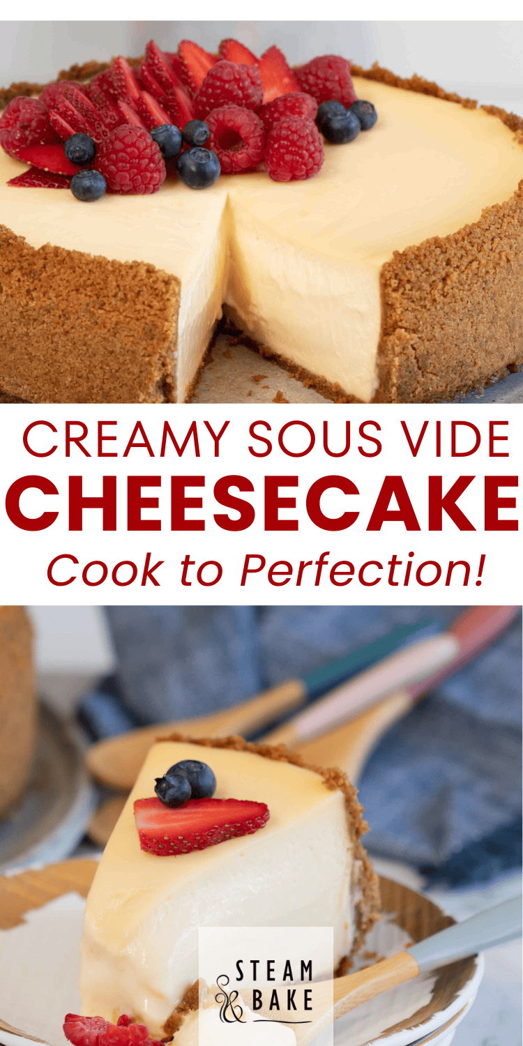 Perfect Sous Vide Cheesecake (whole cake or mini jars)