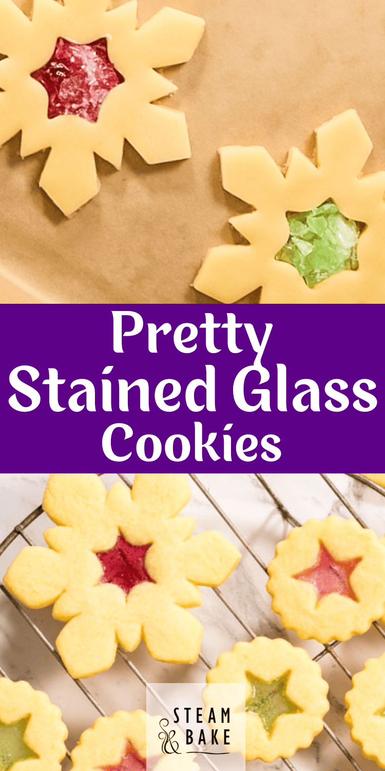 Pretty Stained Glass Christmas Cookies - Steam & Bake