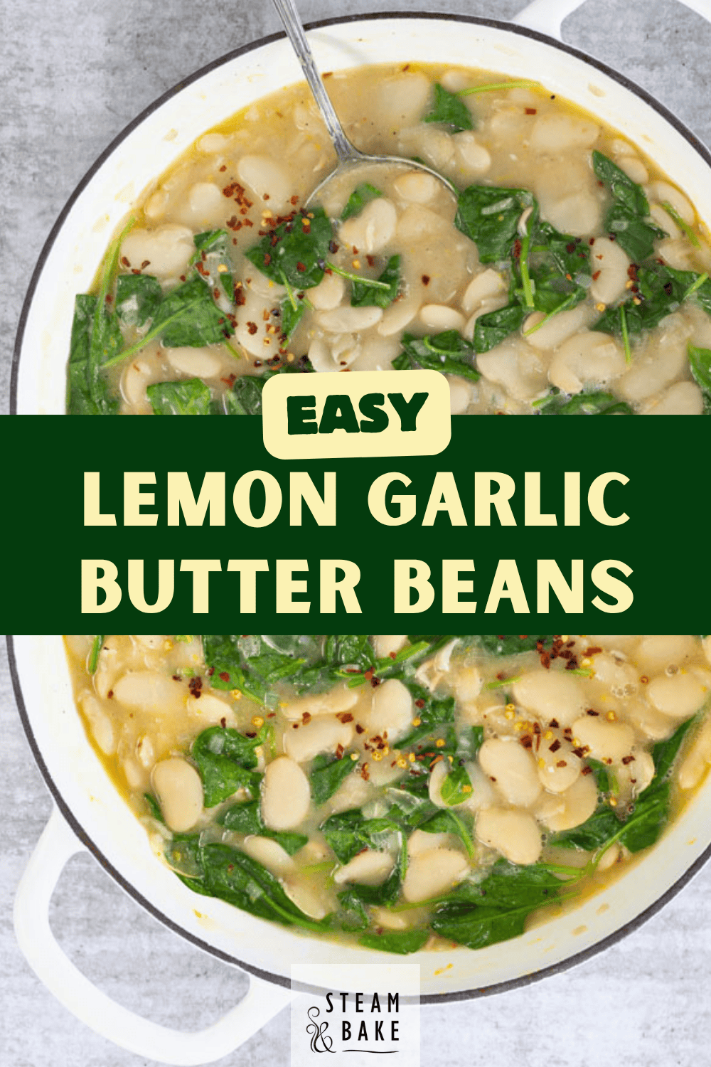 Butter Beans with Lemon and Garlic (Lemony Garlicky Beans) - Steam & Bake