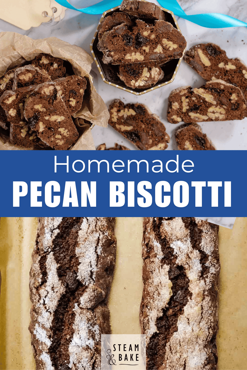 The Best Pecan Biscotti with Chocolate and Raisins - Steam & Bake