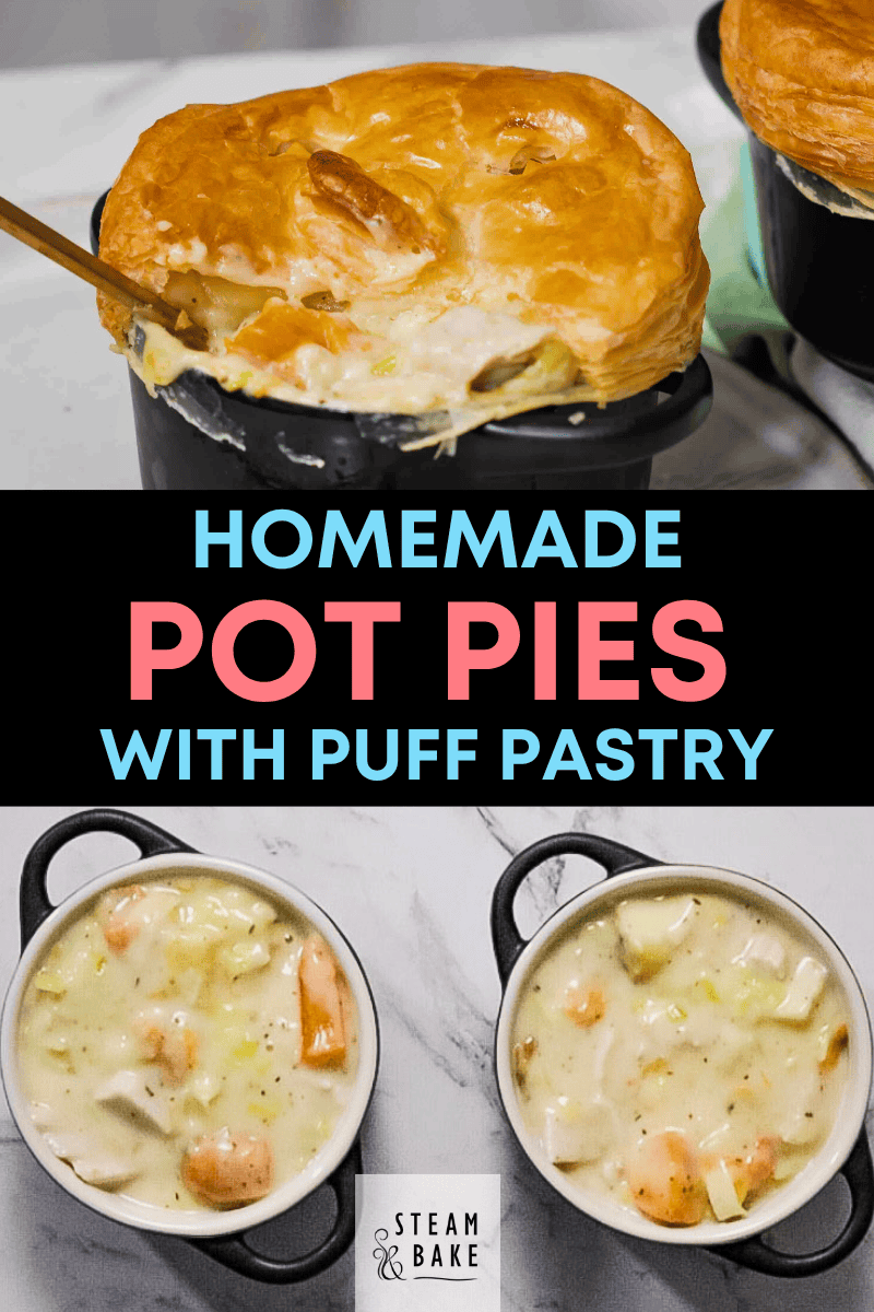 Turkey Pot Pies with Puff Pastry - Steam & Bake