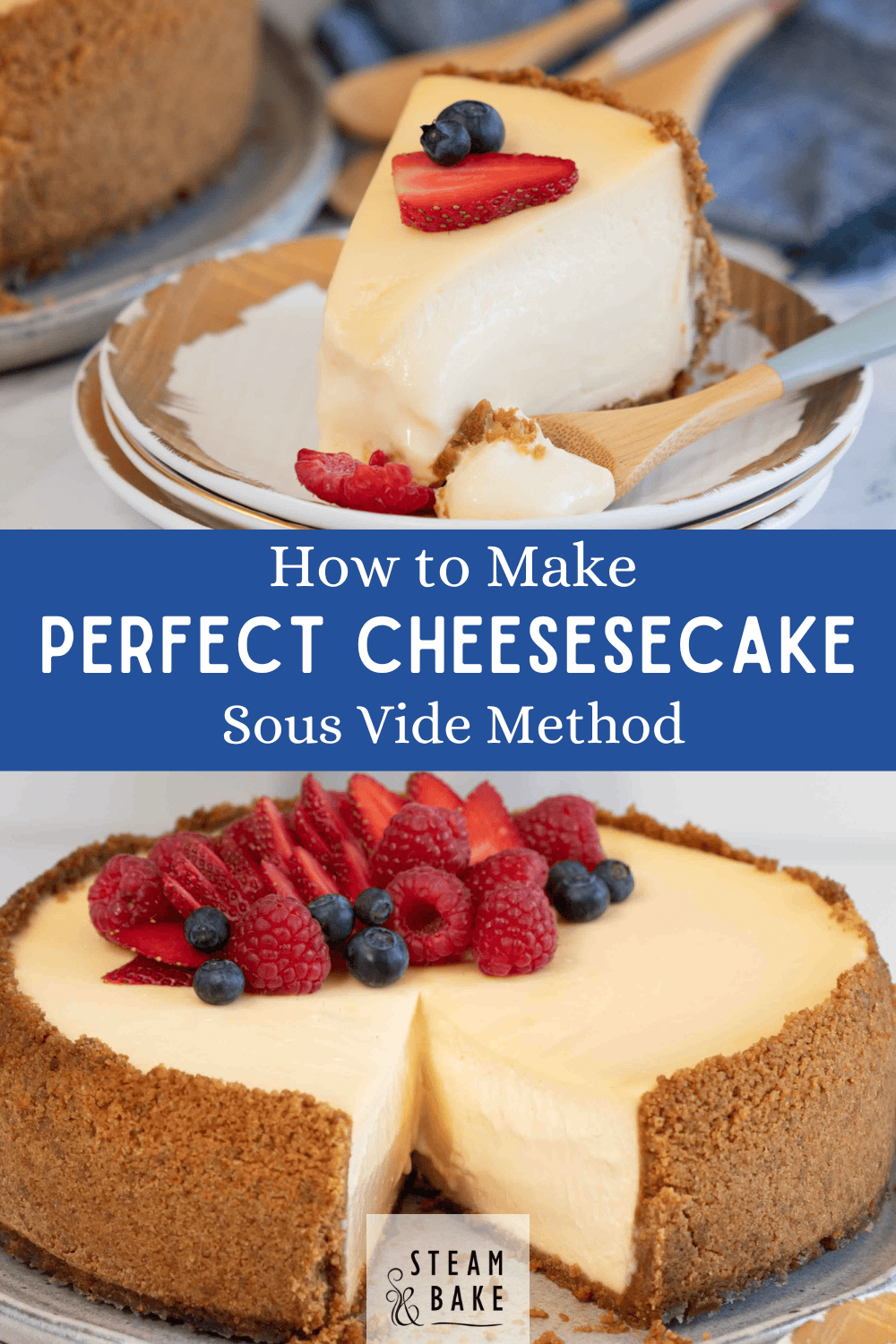 Perfect Sous Vide Cheesecake (whole cake or mini jars)