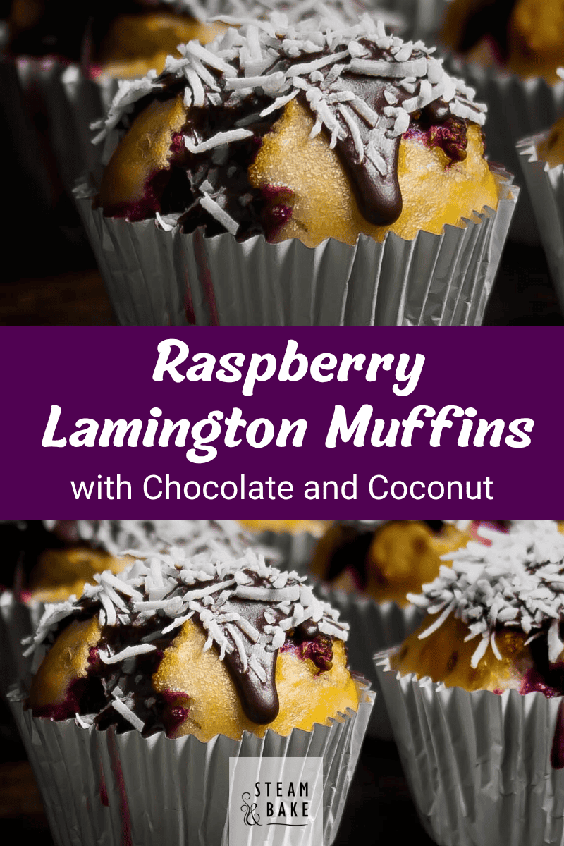 Raspberry Lamington Steam Oven Muffins - Steam & Bake